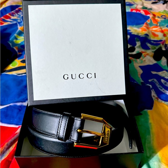 Gucci | Accessories | Gucci Belt Mens Leather Gold Buckle Spent 50 In ...